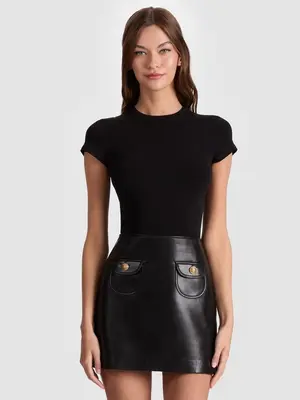 Alice + Olivia Sydney Vegan Leather Mini Dress