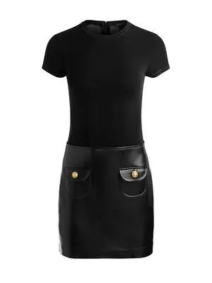 Alice + Olivia Sydney Vegan Leather Mini Dress