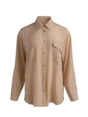 Alice + Olivia Oversized Silk Button-down Shirt
