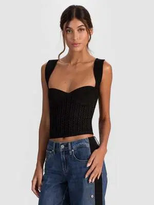 Alice + Olivia Adrianna Knit Corset - Black