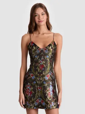 Alice + Olivia Tayla Floral Jacquard Mini Dress
