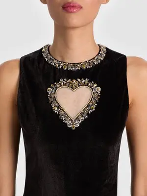 Alice + Olivia Ella Velvet Mini Dress With Heart Cutout