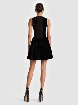 Alice + Olivia Ella Velvet Mini Dress With Heart Cutout