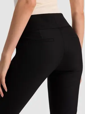 Alice + Olivia Olivia Wool Bootcut Pant - Black