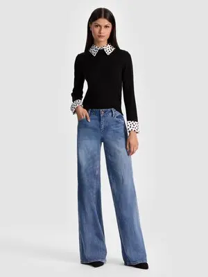 Alice + Olivia Porla Staceface Collared Sweater