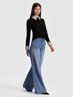 Alice + Olivia Porla Staceface Collared Sweater