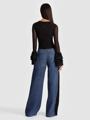 Alice + Olivia Delaina Top With Ruffle Cuff