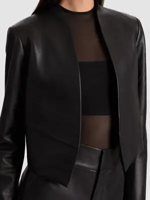 Alice + Olivia Harvey Leather Jacket - Black