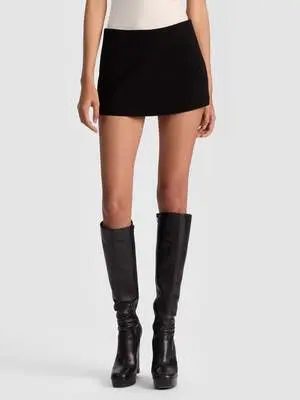 Alice + Olivia Mace Suede Mini Skort