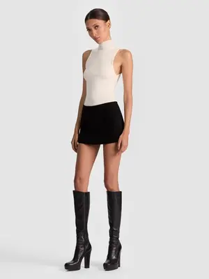 Alice + Olivia Mace Suede Mini Skort