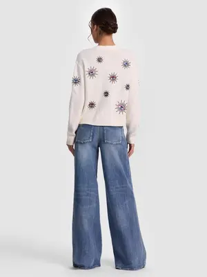 Alice + Olivia Bradley Embellished Merino Wool Cardigan
