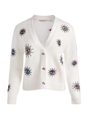 Alice + Olivia Bradley Embellished Merino Wool Cardigan