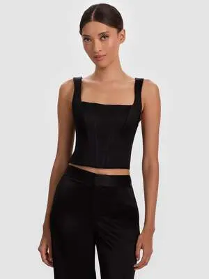 Alice + Olivia Lilianna Corset Top - Black
