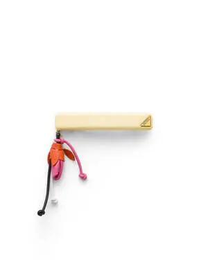 Prada Leather Detail Hair Clip - Vanilla