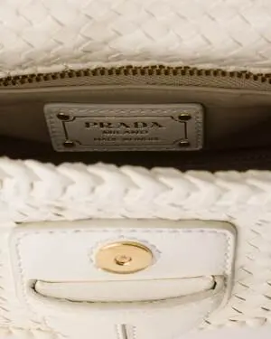 Prada Woven Leather Mini Shoulder Bag
