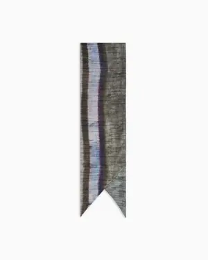 Giorgio Armani Printed Cotton And Silk Blend Scarf - Light Blue