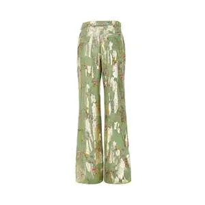 Valentino Garavani Fil Coupé Silk Pants With Floral Print