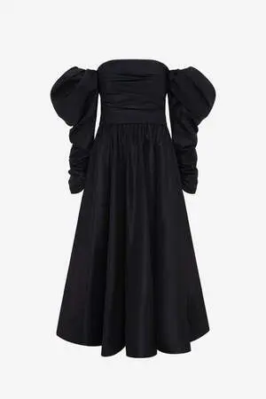 LEO LIN Off-shoulder Bustier Midi Dress