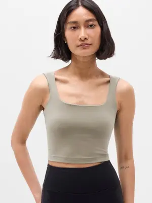 Athleta Transcend Square Neck Crop Sports Bra A-c - Willow