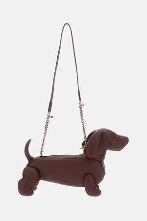 Thom Browne Mini Hector Bag In Pebble-grain Leather - Rosso