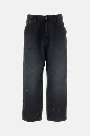 Carhartt Work In Progress Original Loose Fit Cotton Canvas Workwear Pants - Nero