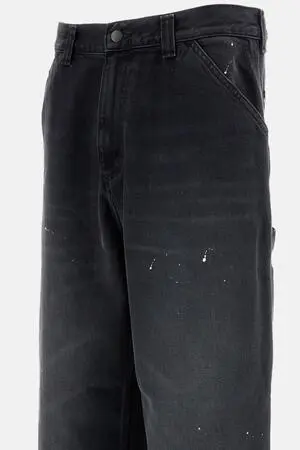 Carhartt Work In Progress Original Loose Fit Cotton Canvas Workwear Pants - Nero