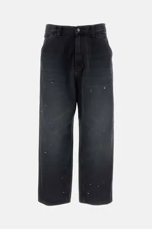 Carhartt Work In Progress Original Loose Fit Cotton Canvas Workwear Pants - Nero