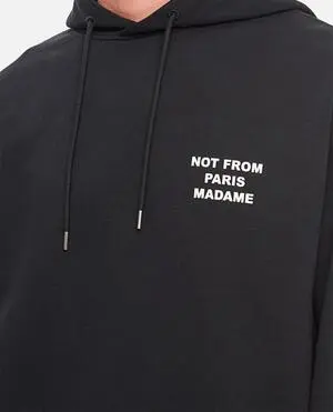 Drole De Monsieur Slogan Hooded Sweatshirt - Nero