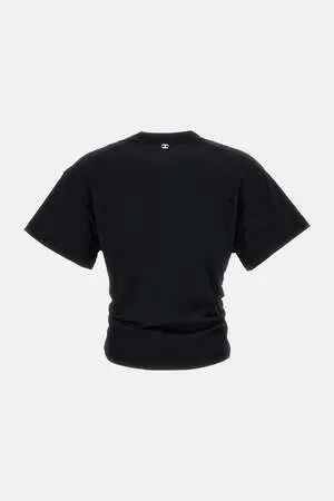 Rabanne Cropped T-shirt With Piercing Detail - Nero