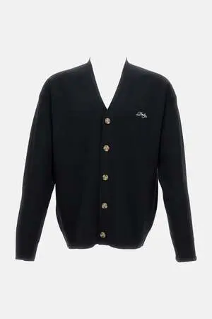 Drole De Monsieur V-neck Cardigan With Embroidered Logo