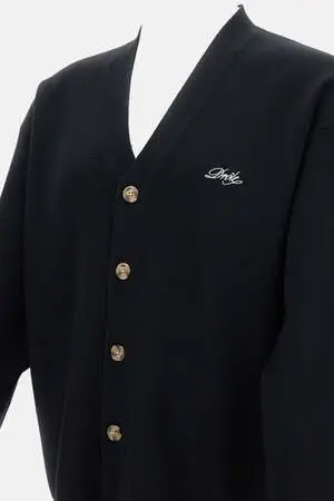 Drole De Monsieur V-neck Cardigan With Embroidered Logo