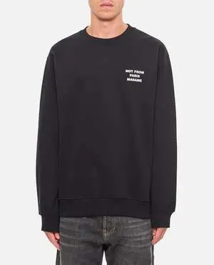 Drole De Monsieur Slogan Crewneck Sweatshirt - Black