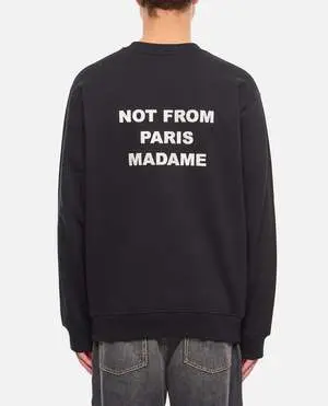 Drole De Monsieur Slogan Crewneck Sweatshirt - Black