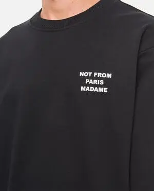 Drole De Monsieur Slogan Crewneck Sweatshirt - Black