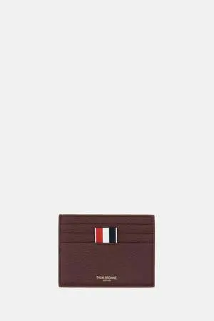 Thom Browne Porta Carte Pelle Soft Pebble Grain - Rosso