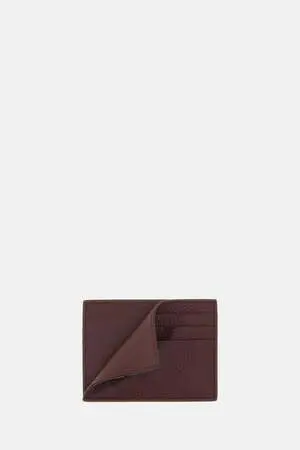 Thom Browne Porta Carte Pelle Soft Pebble Grain - Rosso