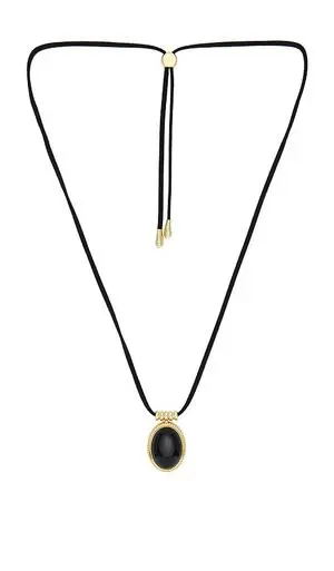LUV AJ Midnight Mesa Cord Necklace With Onyx-tone Pendant - Gold