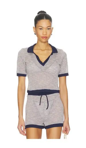 Peixoto Cropped Knit Top With Metallic Threading