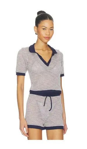 Peixoto Cropped Knit Top With Metallic Threading