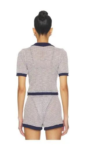 Peixoto Cropped Knit Top With Metallic Threading