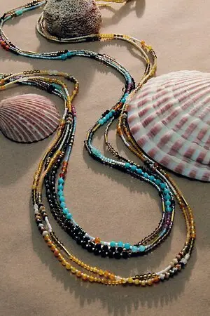 Free People Muse Semi-precious Beaded Necklace - Amazonite