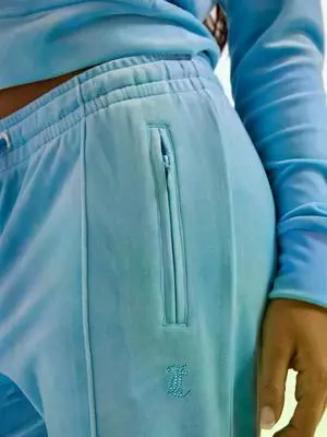 Juicy Couture Diamanté Velour Track Pants - Blue