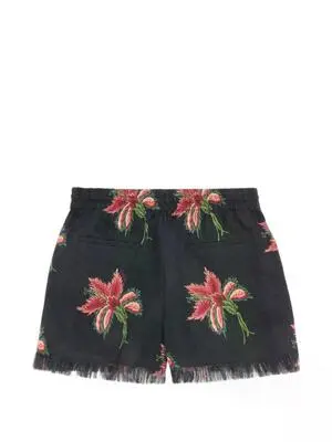 Valentino Garavani Papier Floral Linen Shorts