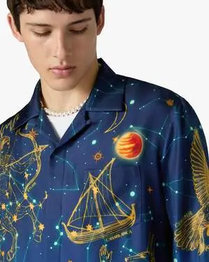 Casablanca Astrology Long Sleeve Silk Shirt