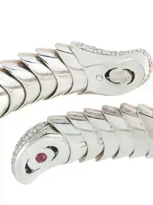 Roberto Coin 18k White Gold Diamond And Enamel Serpentine Bracelet