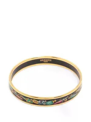 Hermès Narrow Enamel "qu'importe Le Flacon" Bangle Bracelet - Black