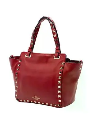 Valentino Garavani Rockstud Mini Leather Satchel - Red