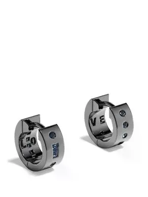APM MONACO Mini Morse Love Hoop Earrings - Grey
