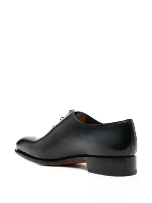 Santoni Lace-up Leather Oxford Shoes - Blue