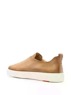 Santoni Leather Slip-on Sneakers